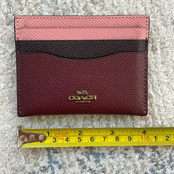 Coach | Bags | Coach Small Slim Card Wallet Pink And Burgundy | Poshmark